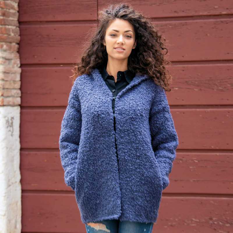 TUTORIAL JACKET WITH HOOD - FRISEE AND MERINO PLUS - gomitolo.com